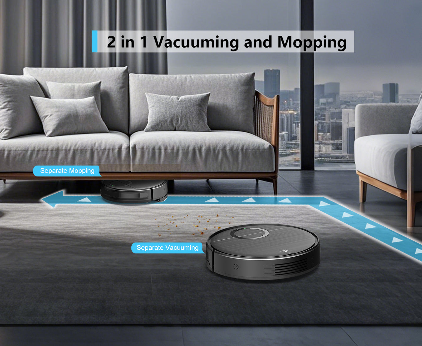 GOOVI Robot Vacuum and Mop Combo with Self-Charging, Slim, Ideal for H ...